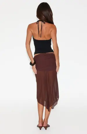 TIGER MIST Mixed Media Asymmetric Skirt