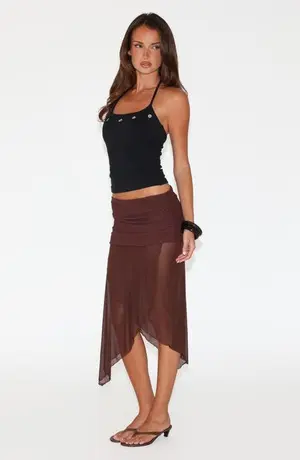 TIGER MIST Mixed Media Asymmetric Skirt