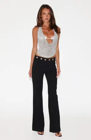 TIGER MIST Makena Metallic Halter & Bra Top Set