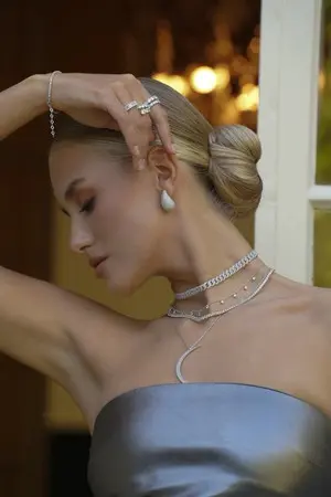GEMMA AZZURRO Pave Teardrop Earrings