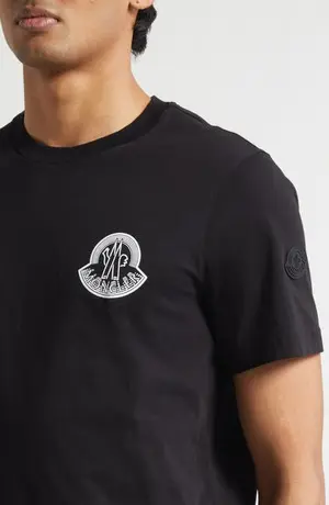 Moncler Logo Graphic T-shirt - Black