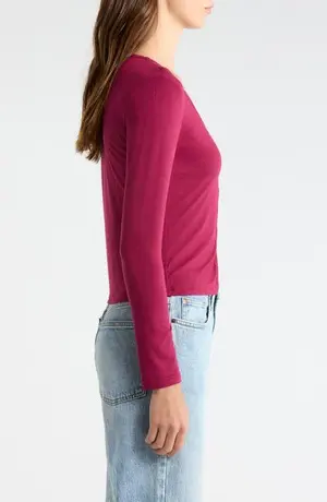 PACSUN Shelby Button-up Knit Top - Wine