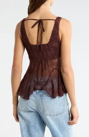 PACSUN Romee Lace Tank - Brown