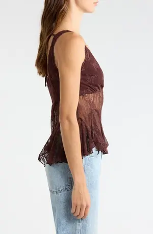 PACSUN Romee Lace Tank - Brown