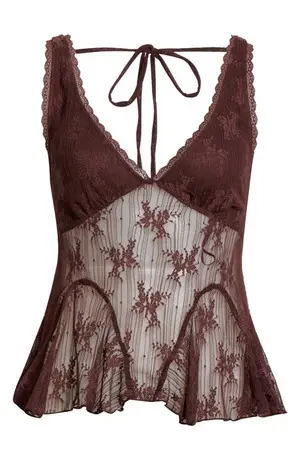 PACSUN Romee Lace Tank - Brown