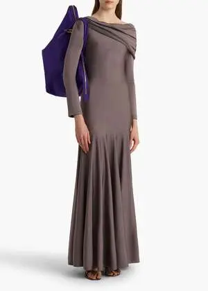 Khaite Genesis Off-the-shoulder Knit Dress - Titanium