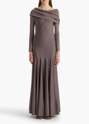 Khaite Genesis Off-the-shoulder Knit Dress - Titanium