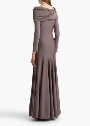 Khaite Genesis Off-the-shoulder Knit Dress - Titanium
