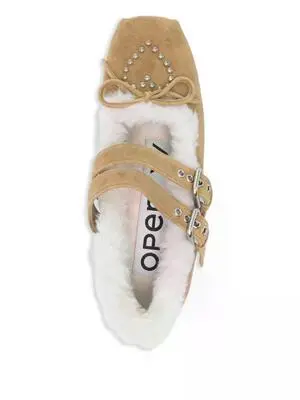 OPEN YY Shearling Ballet Flats