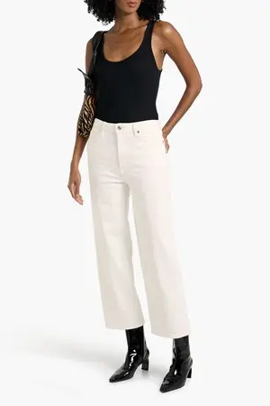 FRAME Cropped Wide-leg High-rise Jeans