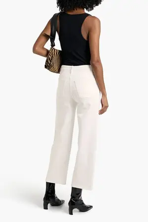 FRAME Cropped Wide-leg High-rise Jeans