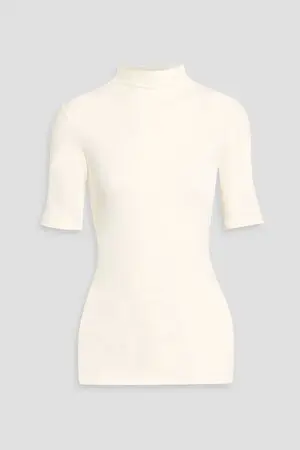 Theory Stretch-jersey Turtleneck Top - Ivory