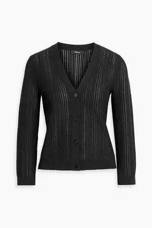 Theory Ribbed Cotton-blend Cardigan