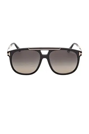 TOM FORD Navigator Sunglasses - Shiny Black & Smoke