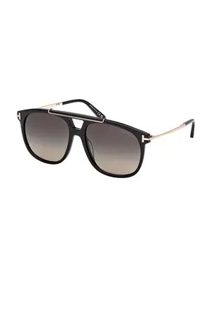 TOM FORD Navigator Sunglasses - Shiny Black & Smoke