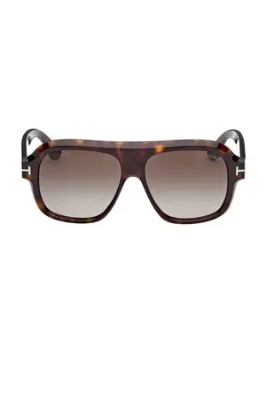 TOM FORD Navigator Sunglasses - Shiny Dark Havana & Smoke