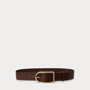 Ralph Lauren Curved-buckle Leather Belt - Acorn