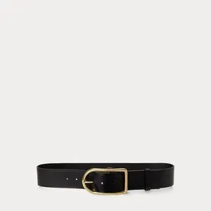 Ralph Lauren Curved-buckle Leather Belt - Black