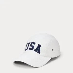 Ralph Lauren Flag Fleece Cap - Ceramic White