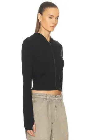 GRLFRND Shrunken Zip Up Hoodie - Black