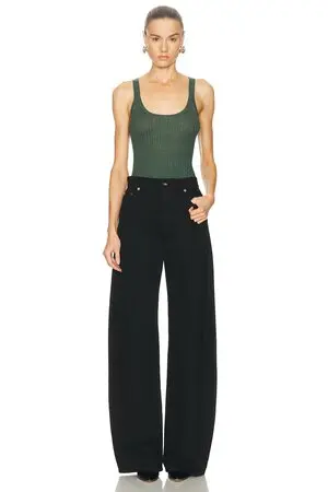 Gabriela Hearst Nevin Pointelle Tank Top - English Green