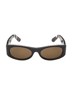 Emilio Pucci Oval Sunglasses - Shiny Black, Khaki, & Brown