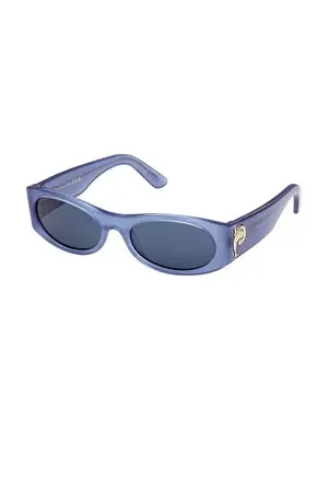 Emilio Pucci Oval Sunglasses - Shiny Opal Blue & Blue
