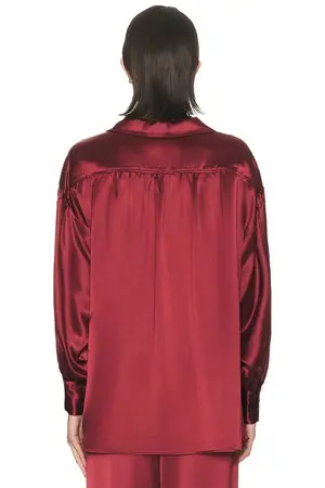 BY MALENE BIRGER Leonora Satin Blouse - Cabernet