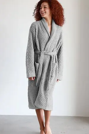 Free People Sunday Citizen Snug Waffle Robe Cloud Gray