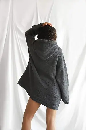 Free People Snug Blanket Hoodie - Coal