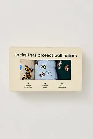 CONSCIOUS STEP Protect Crew Socks 3-pack - Pollinators