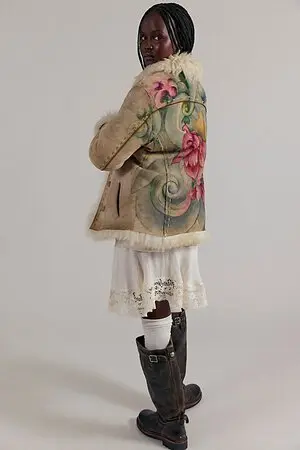 NIGEL PRESTON Hand-painted Shearling Jacket