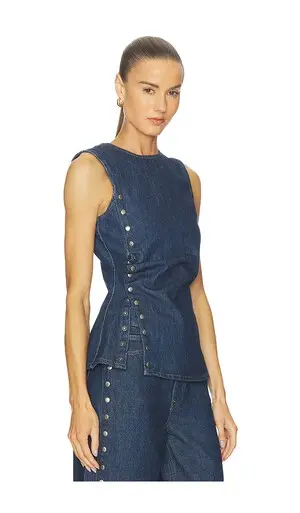 ROTATE BY BIRGER CHRISTENSEN Denim Buttoned Top