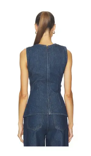 ROTATE BY BIRGER CHRISTENSEN Denim Buttoned Top