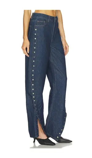 ROTATE BY BIRGER CHRISTENSEN Buttoned Wide Leg Jeans