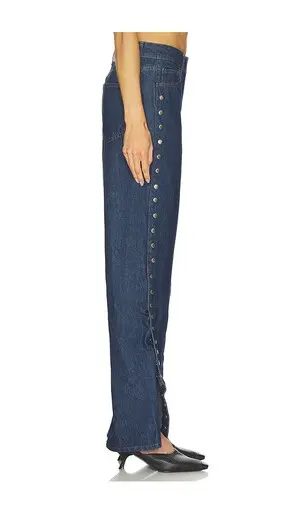 ROTATE BY BIRGER CHRISTENSEN Buttoned Wide Leg Jeans