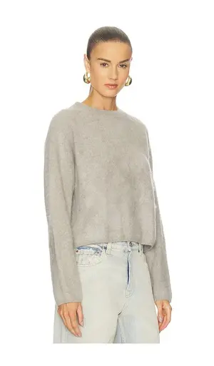Soft Goat Brushed Crewneck Sweater - Greige