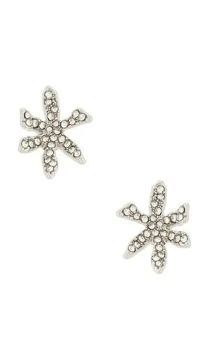 Lele Sadoughi Pave Water Lily Stud Earrings - Crystal