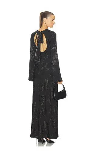 Hemant & Nandita Back Ties Maxi Dress - Black
