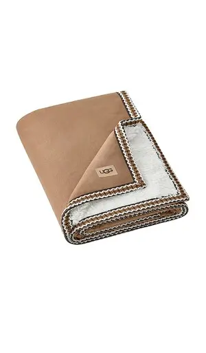 UGG HOME Kirkwood Uggbraid Throw Blanket In Brown - Chestnut