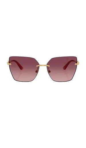 Dolce & Gabbana Square Frame Sunglasses - Gold & Pink
