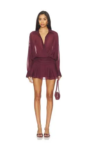 LOVERS AND FRIENDS X Christina Elezaj Elena Romper - Oxblood