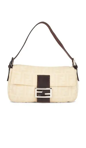 FWRD RENEW Fendi Zucca Canvas Baguette Shoulder Bag