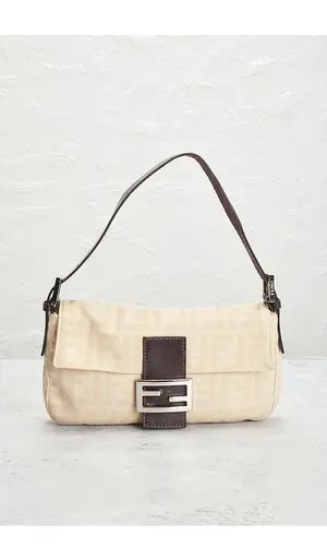 FWRD RENEW Fendi Zucca Canvas Baguette Shoulder Bag