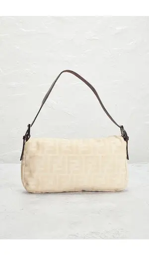 FWRD RENEW Fendi Zucca Canvas Baguette Shoulder Bag