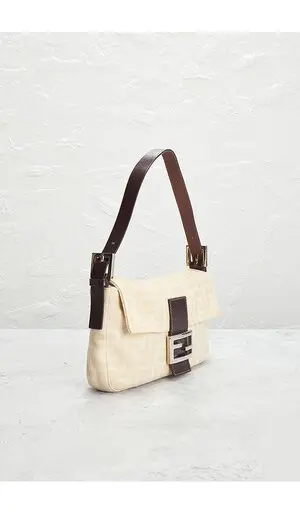 FWRD RENEW Fendi Zucca Canvas Baguette Shoulder Bag