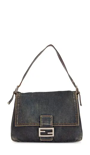 Undefined Fendi Denim Mama Baguette Shoulder Bag - Blue