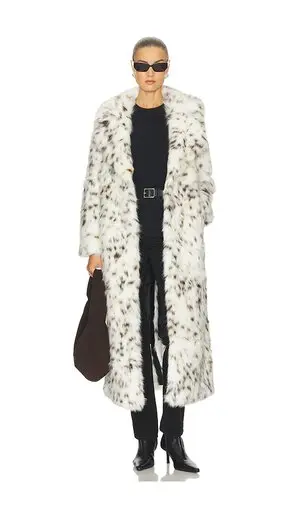 Apparis Gabrielle Snow Leopard Maxi Coat