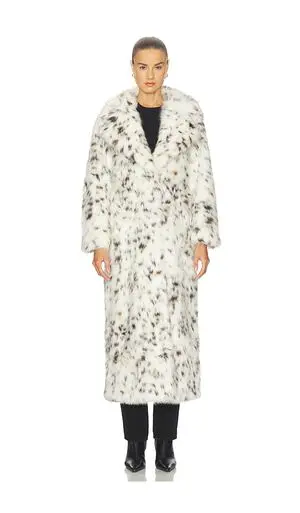 Apparis Gabrielle Snow Leopard Maxi Coat