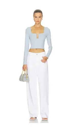 Susana Monaco Square Wire Long Sleeve Top